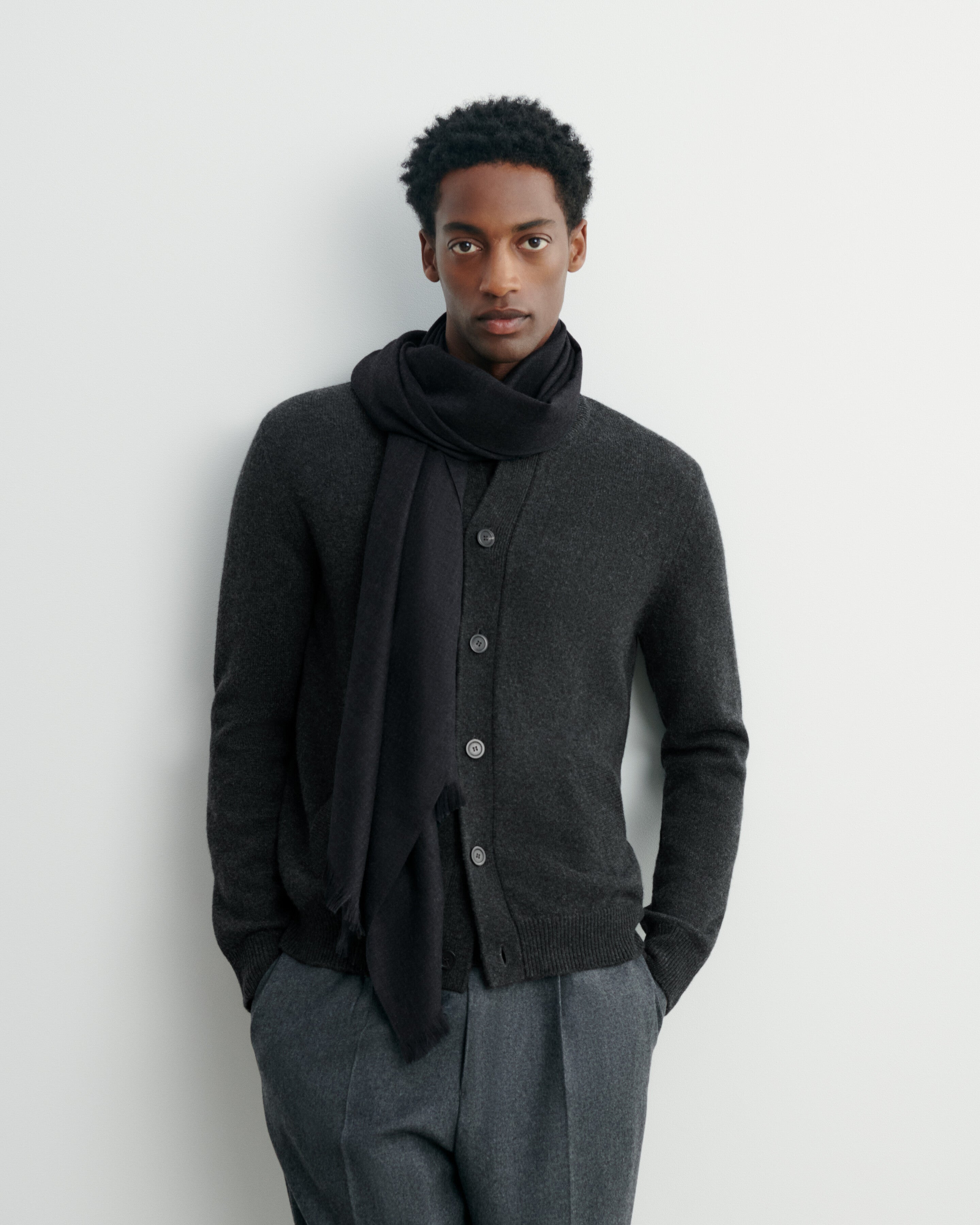 Voile stole in Cashmere Mix charcoal | Eric Bompard