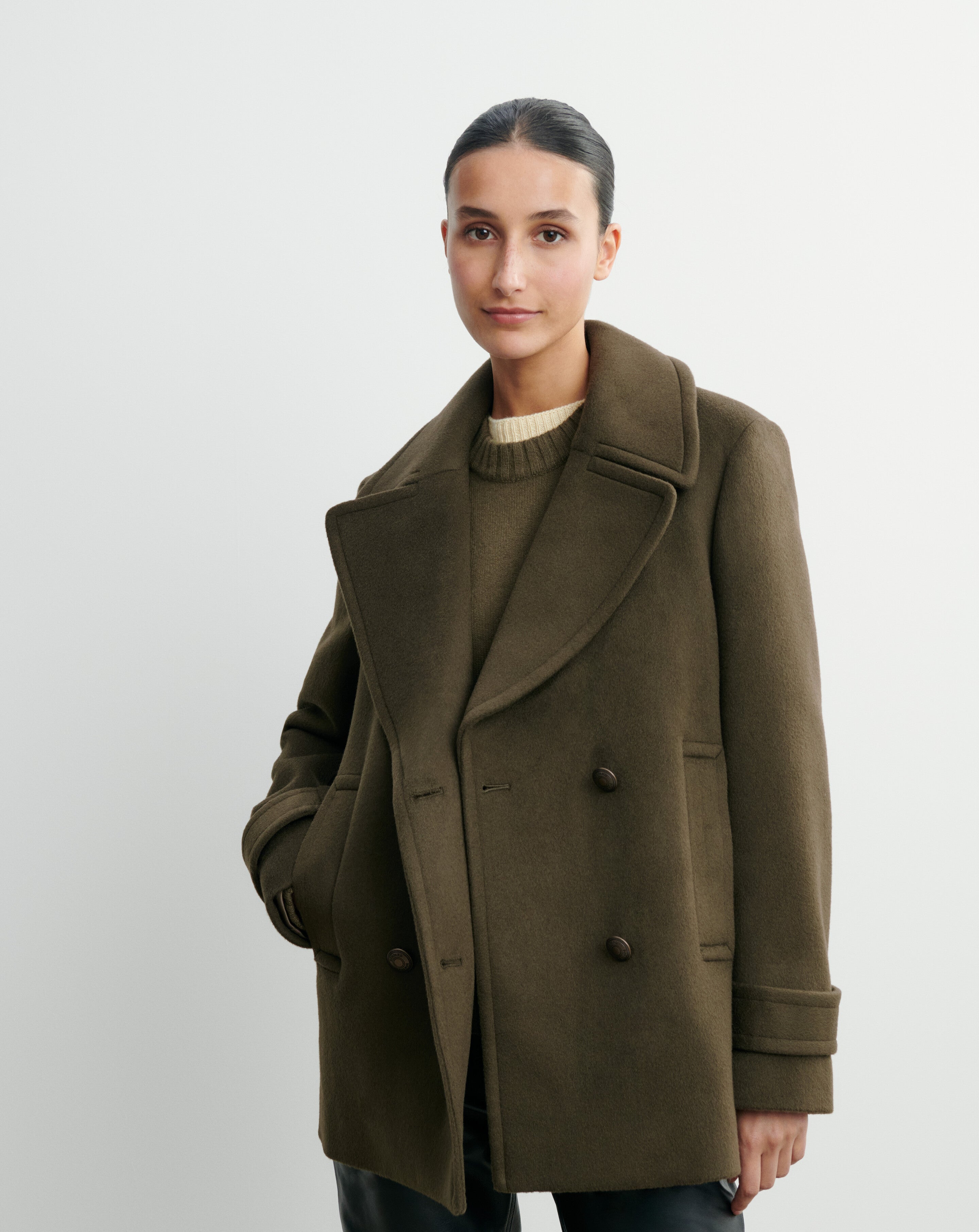 Sailor jacket with double-breasted fastening in Cashmere, Wool Women ...