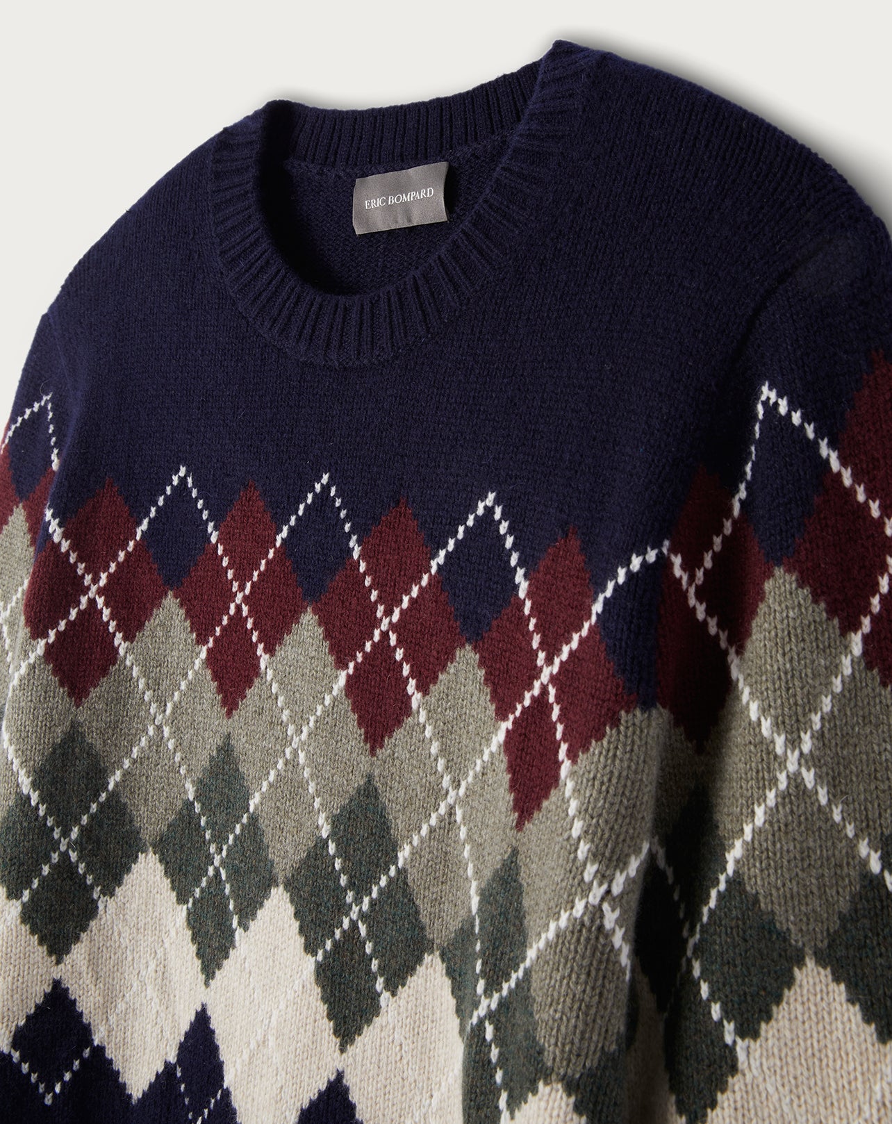 Ras de cou intarsia argyle placé